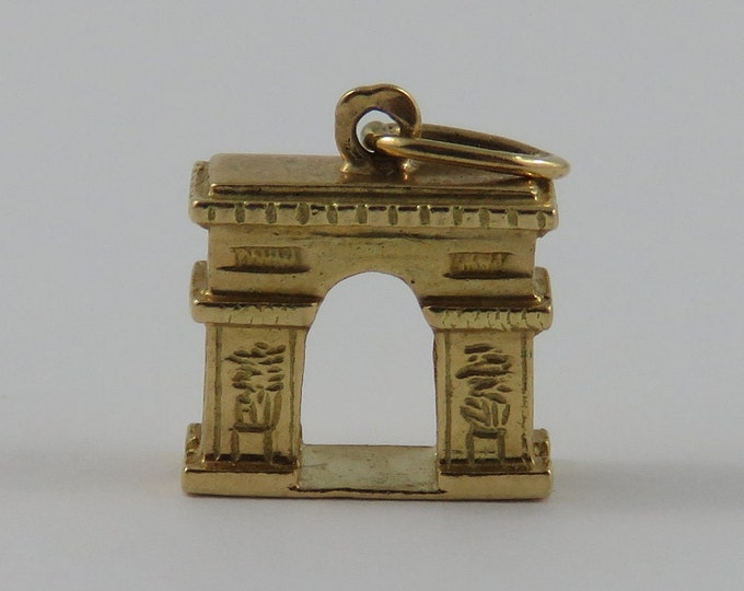 RESERVED Arc De Triomphe Monument Paris 18K Gold Vintage Charm for ...