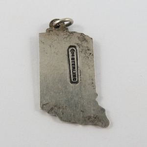 Map of Indiana State Sterling Silver Vintage Charm for Bracelet - Etsy