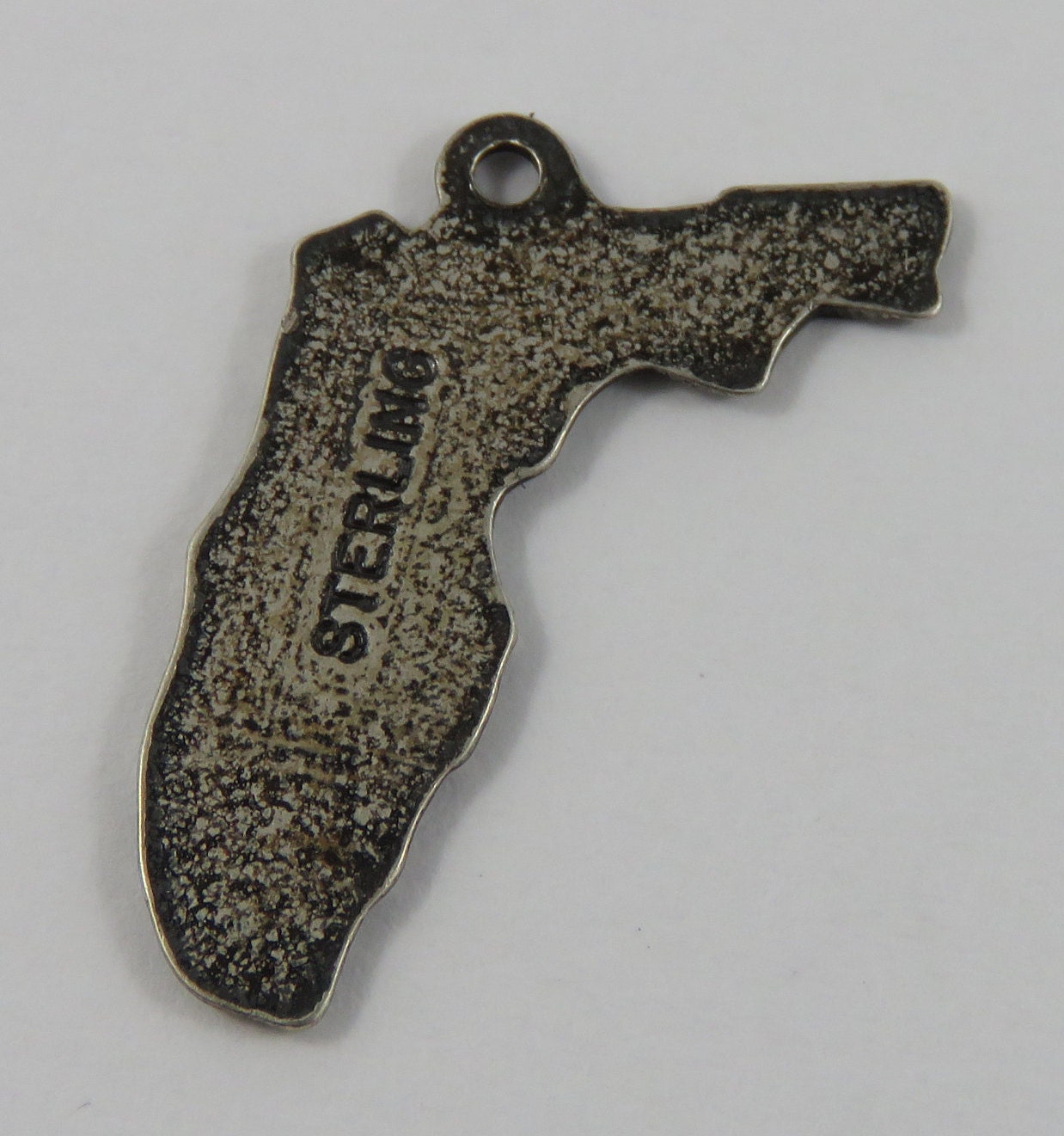 Map of Florida State Sterling Silver Vintage Charm for | Etsy