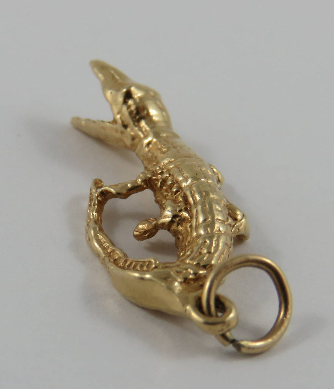 Alligator 14K Gold Vintage Charm for Bracelet - Etsy