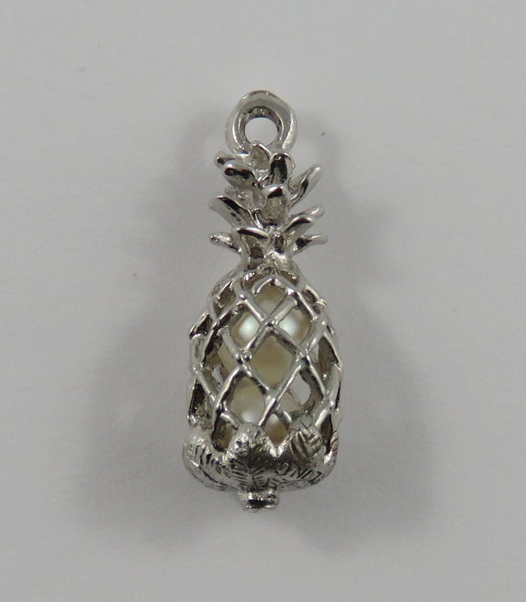 Pineapple With White Stone Balls Mechanical Sterling Silver Vintage ...
