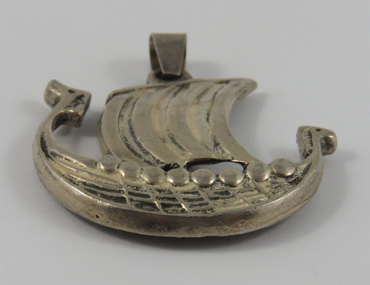 Viking Ship Sterling Silver Vintage Charm For Bracelet | Etsy