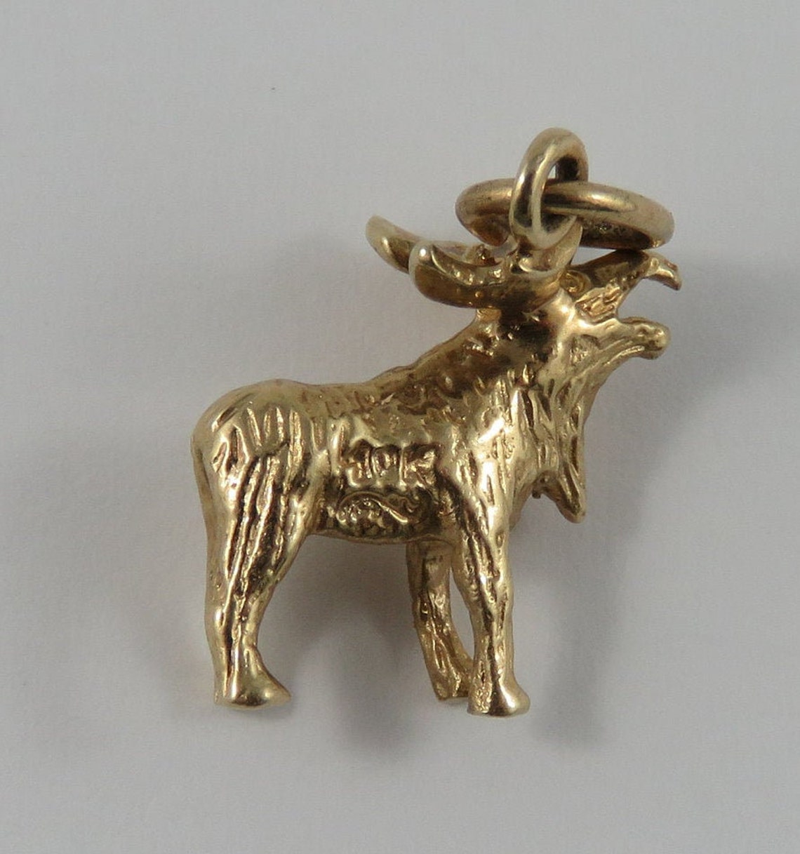 Moose 10K Gold Vintage Charm for Bracelet | Etsy