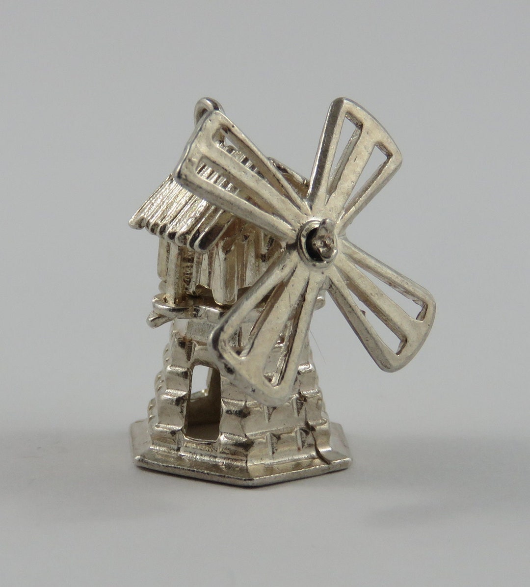 Windmill Mechanical Sterling Silver Vintage Charm for Bracelet - Etsy