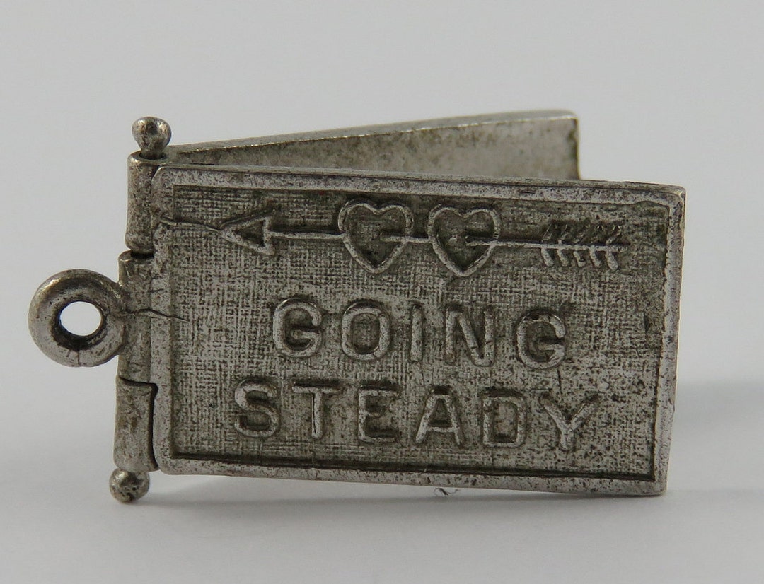 Going Steady Book Mechanical Sterling Silver Vintage Charm for - Etsy