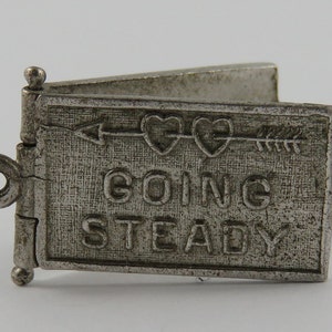 Going Steady Book Mechanical Sterling Silver Vintage Charm for - Etsy