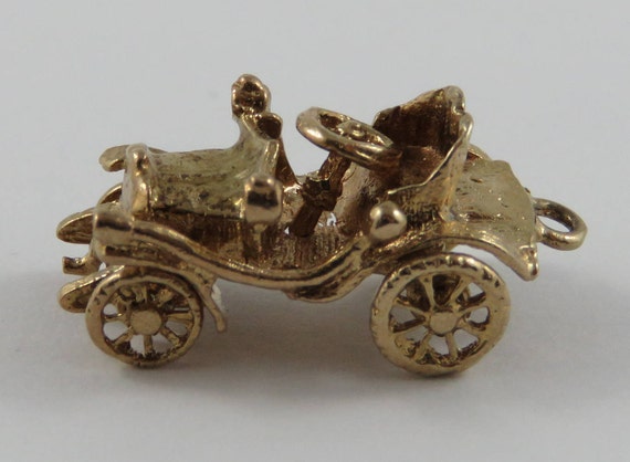 Car Mechanical 9K Gold Vintage Charm for Bracelet | Etsy