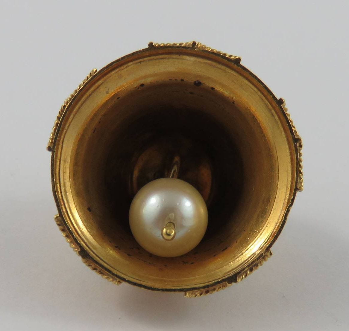 Large Ringing Bell With Green & White Stones Mechanical 18K | Etsy