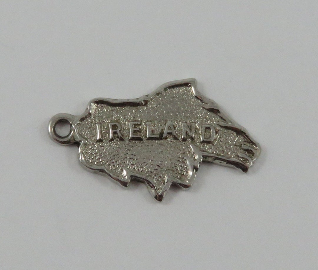 Map of Ireland Sterling Silver Vintage Charm for Bracelet - Etsy