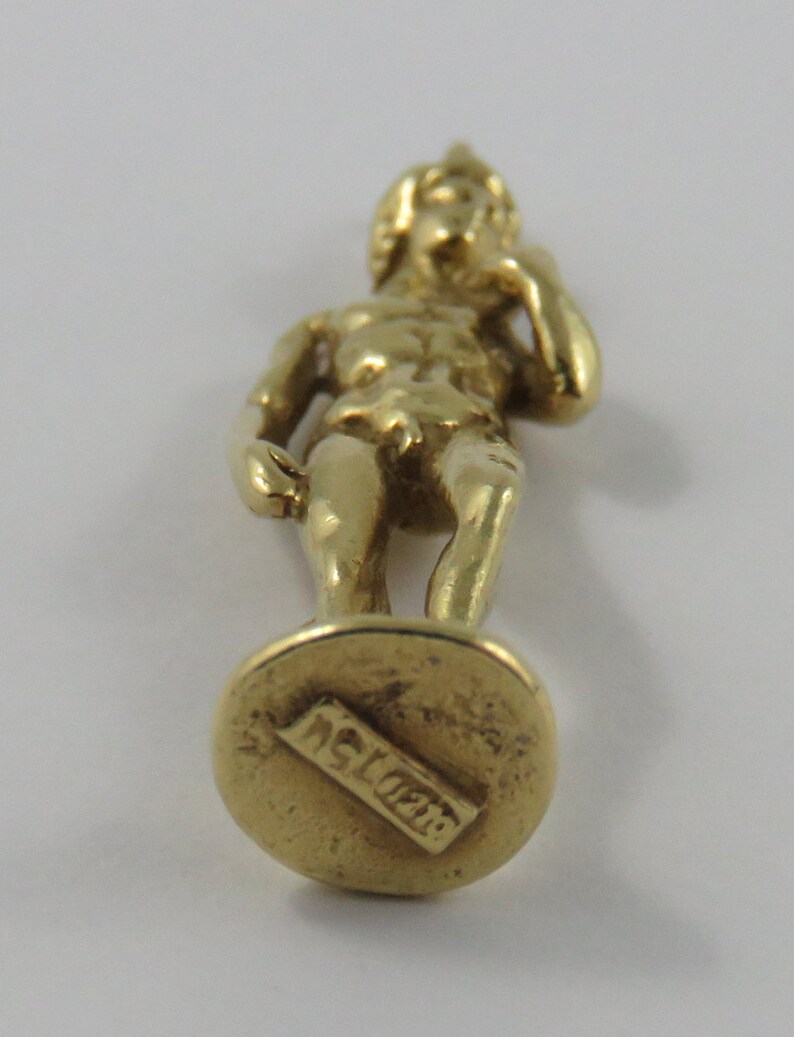 Statue of David by Michelangelo 18K Gold Vintage Charm for | Etsy