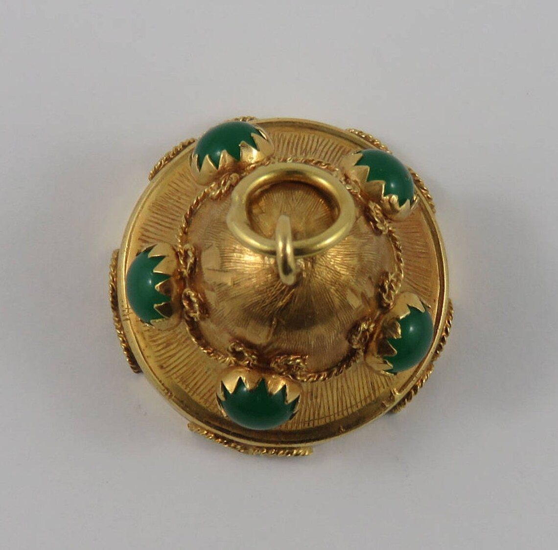 Large Ringing Bell With Green & White Stones Mechanical 18K | Etsy