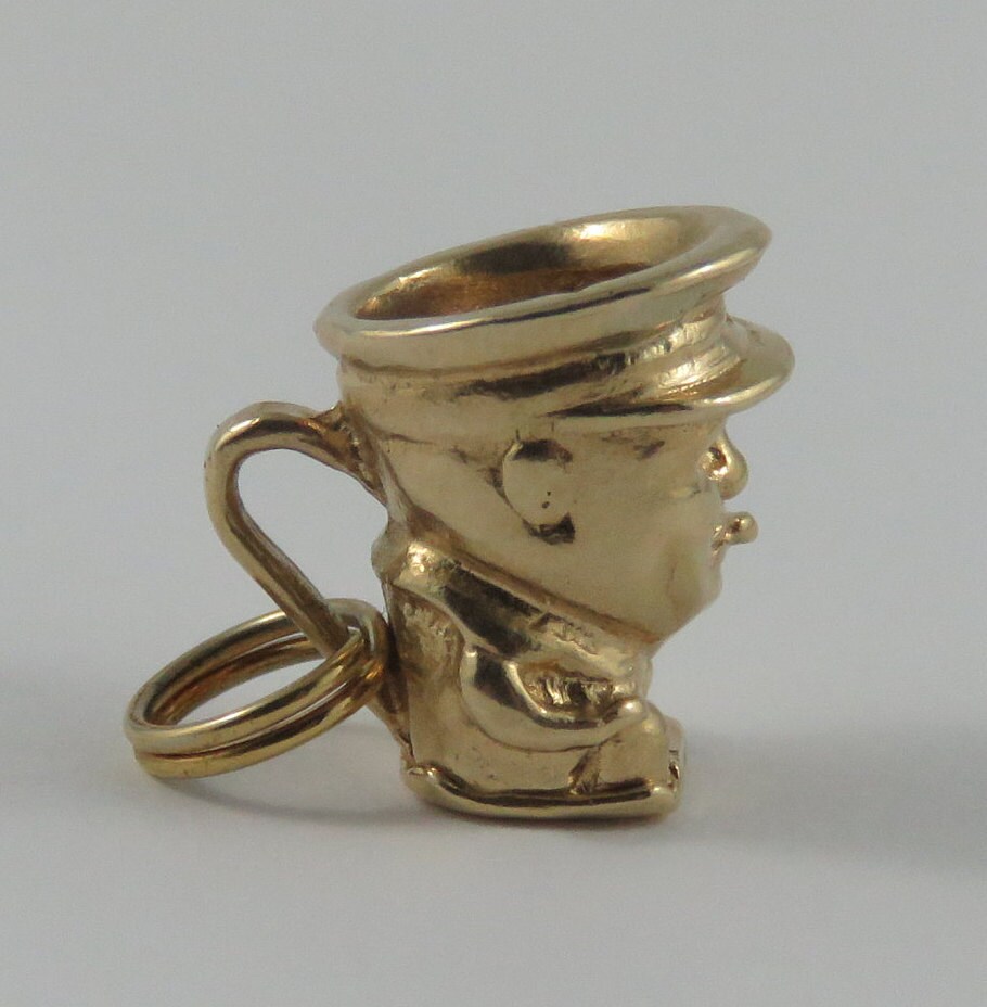 Winston Churchill Toby Jug 14K Gold Vintage Charm for Bracelet - Etsy