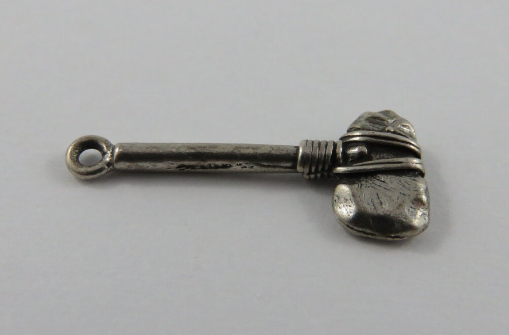 Man Made Stone Wire Axe Silver Vintage Charm for Bracelet - Etsy