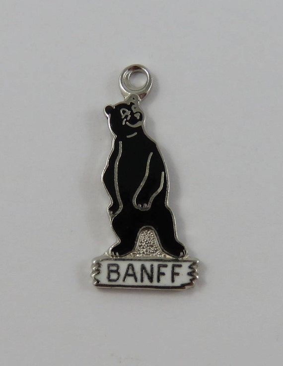 Banff Enamel Black Bear Sterling Silver Vintage Charm for | Etsy
