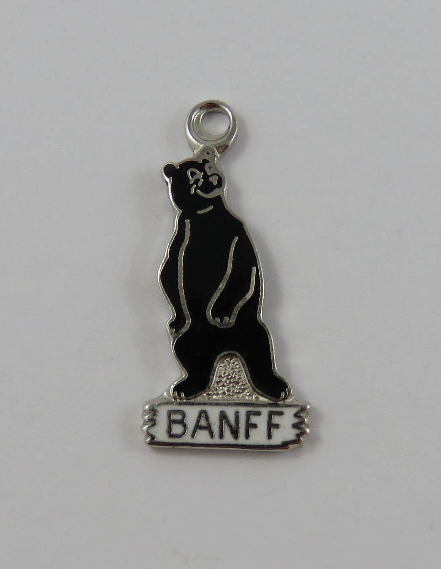 Banff Enamel Black Bear Sterling Silver Vintage Charm for - Etsy
