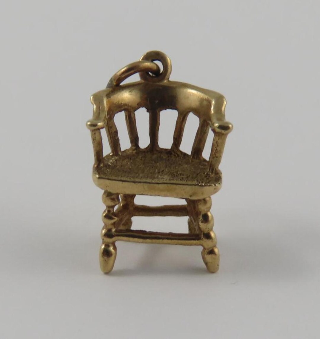 Chair 10K Gold Vintage Charm for Bracelet - Etsy