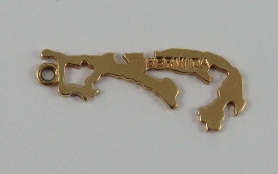 Map of Bermuda 14K Gold Vintage Charm for Bracelet | Etsy