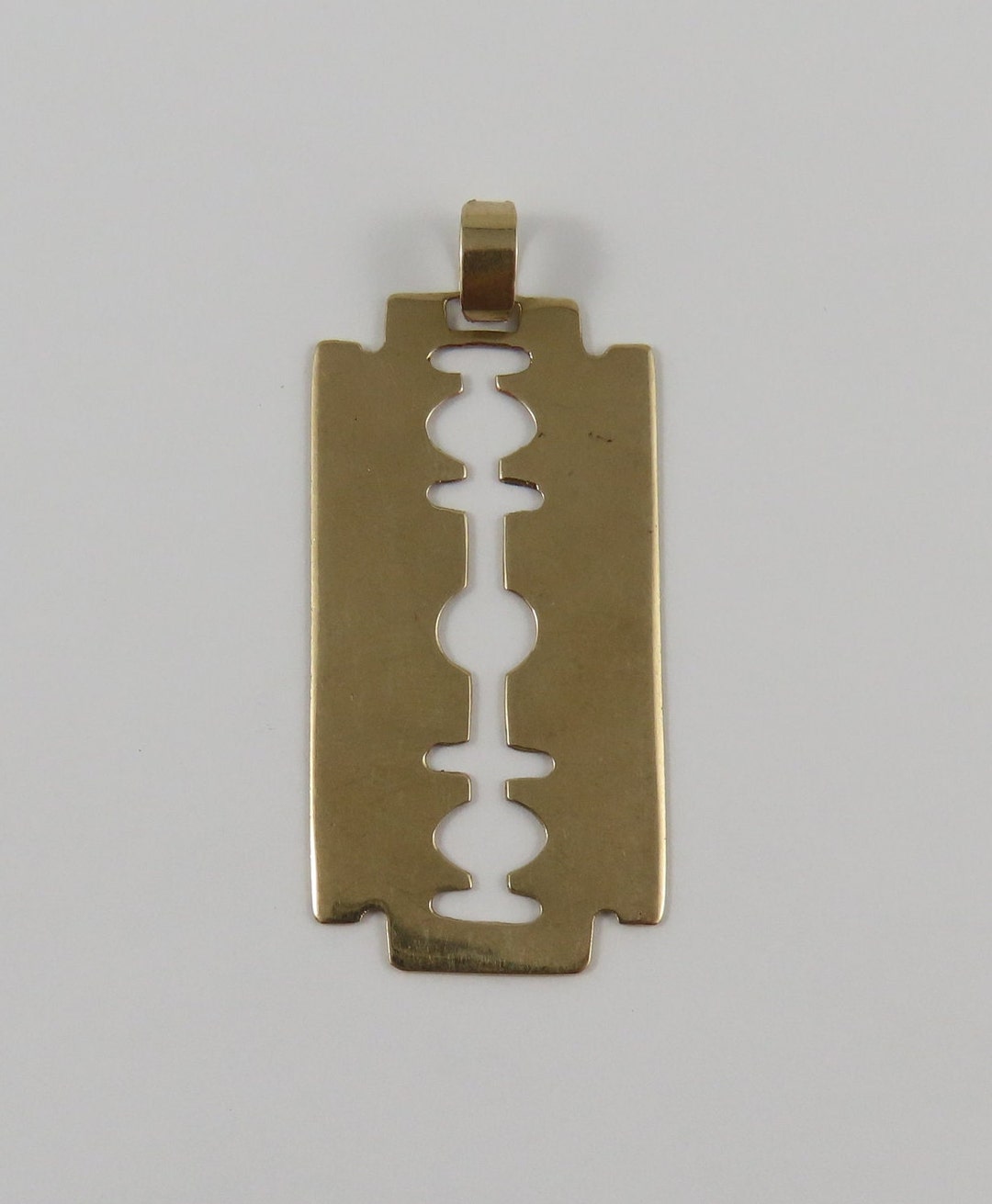 Large Razor Blade 10K Gold Vintage Charm for Bracelet - Etsy