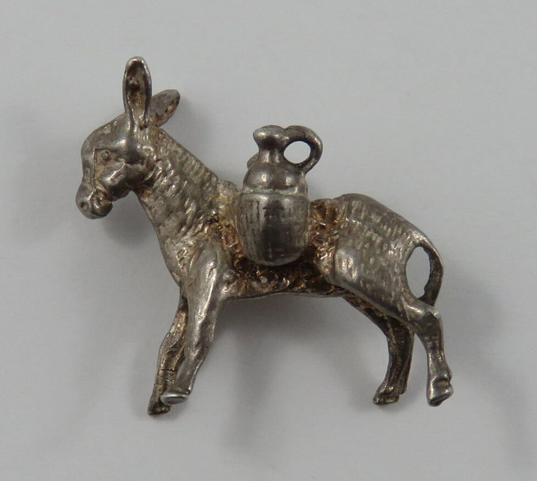 Donkey Carrying Jugs Sterling Silver Vintage Charm for Bracelet - Etsy
