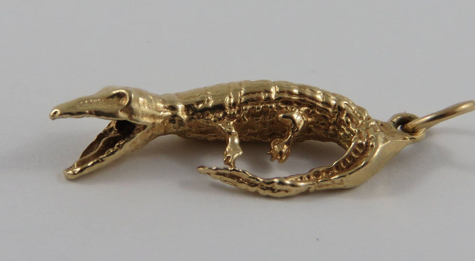 Alligator 14K Gold Vintage Charm For Bracelet | Etsy