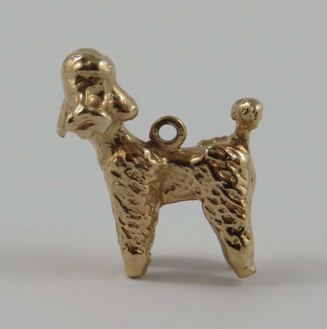 Poodle 14K Gold Vintage Charm for Bracelet - Etsy