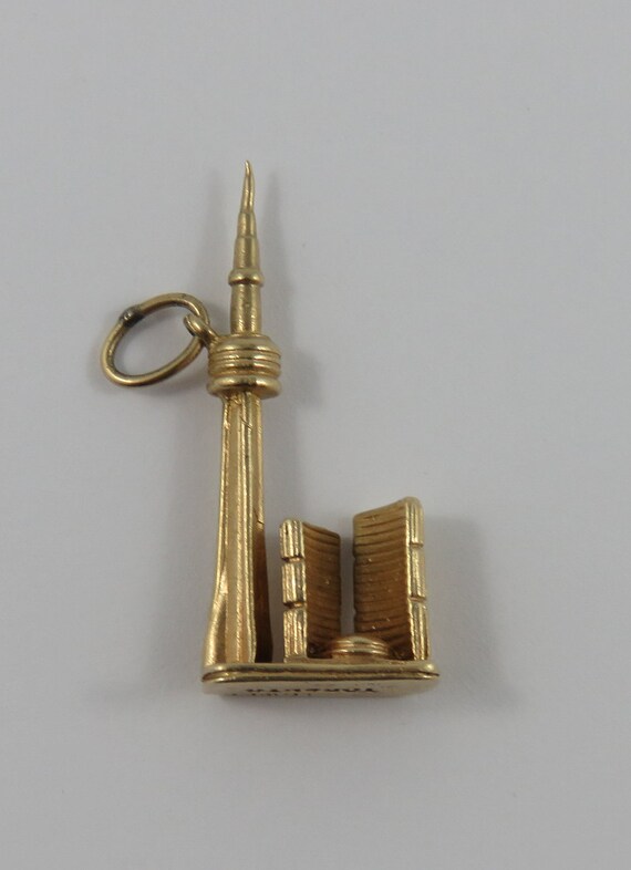 CN Tower & City Hall Toronto 10K Gold Vintage Charm for - Etsy