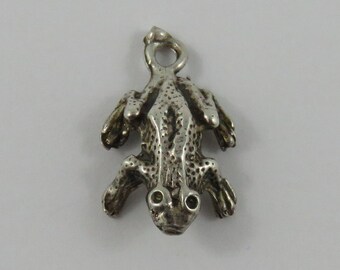 Frog With Round Stone Body Sterling Silver Vintage Charm for Bracelet ...