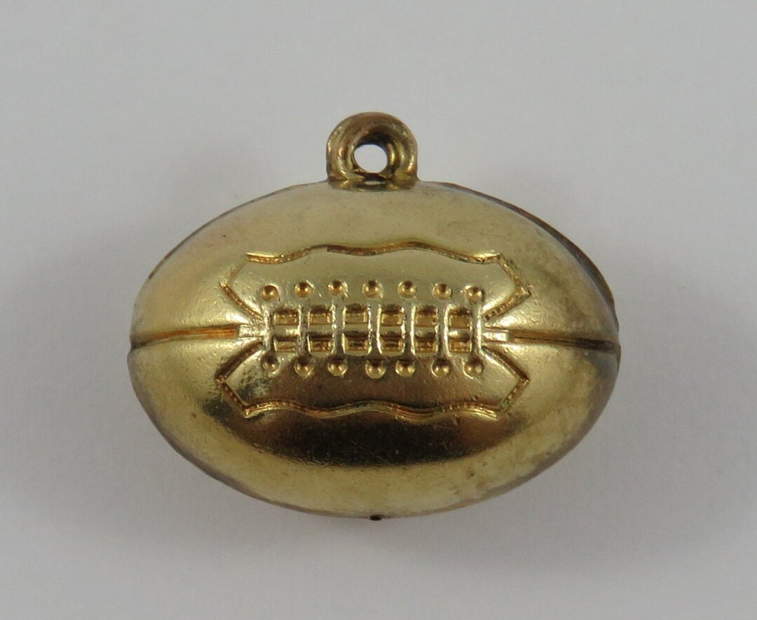 Football 10K Gold Vintage Charm for Bracelet - Etsy