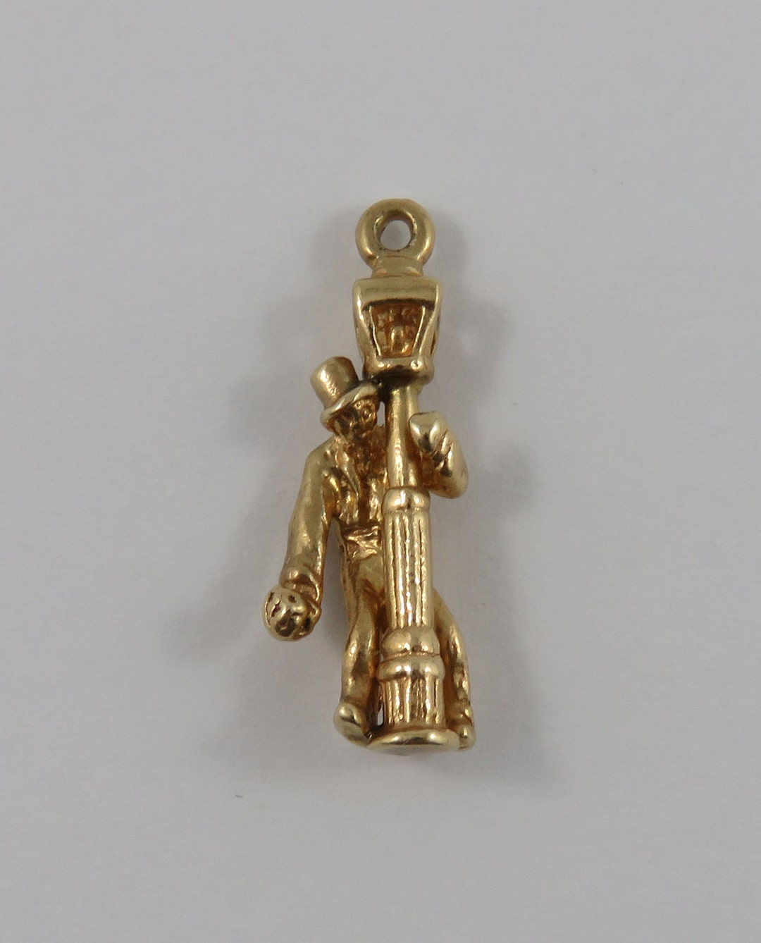 Drunk Man Hanging on Lamp Post 14K Gold Vintage Charm for Bracelet - Etsy