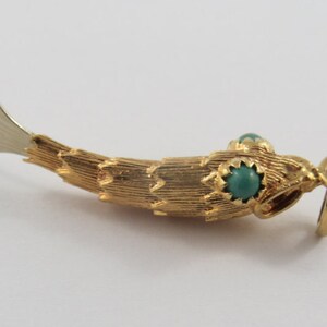 Fish With Turquoise Stone Eyes 18K Gold Vintage Charm for Bracelet - Etsy