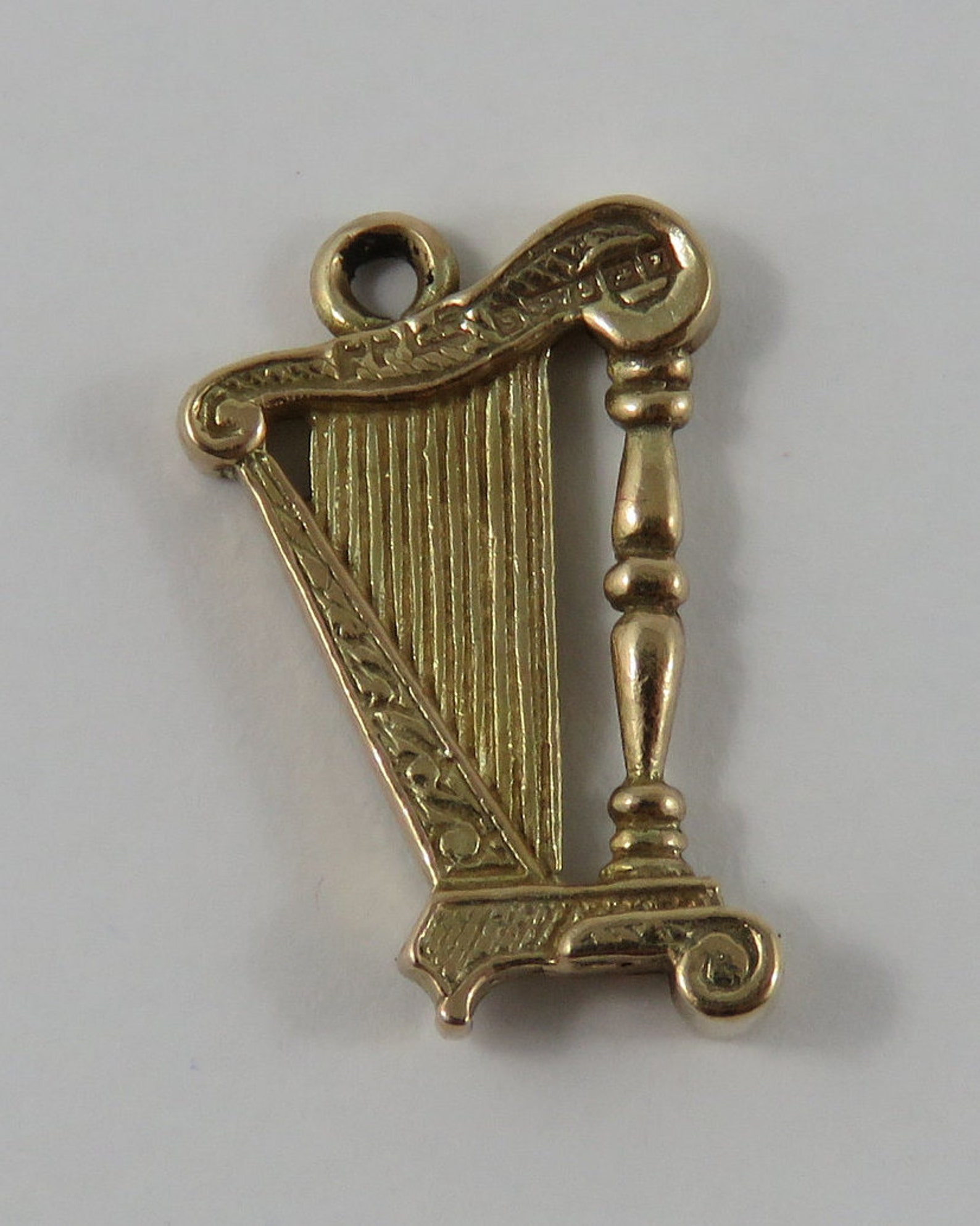 Harp 9K Gold Vintage Charm for Bracelet - Etsy