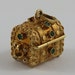 Treasure Chest With Green Stones Mechanical 18K Gold Vintage Charm for ...