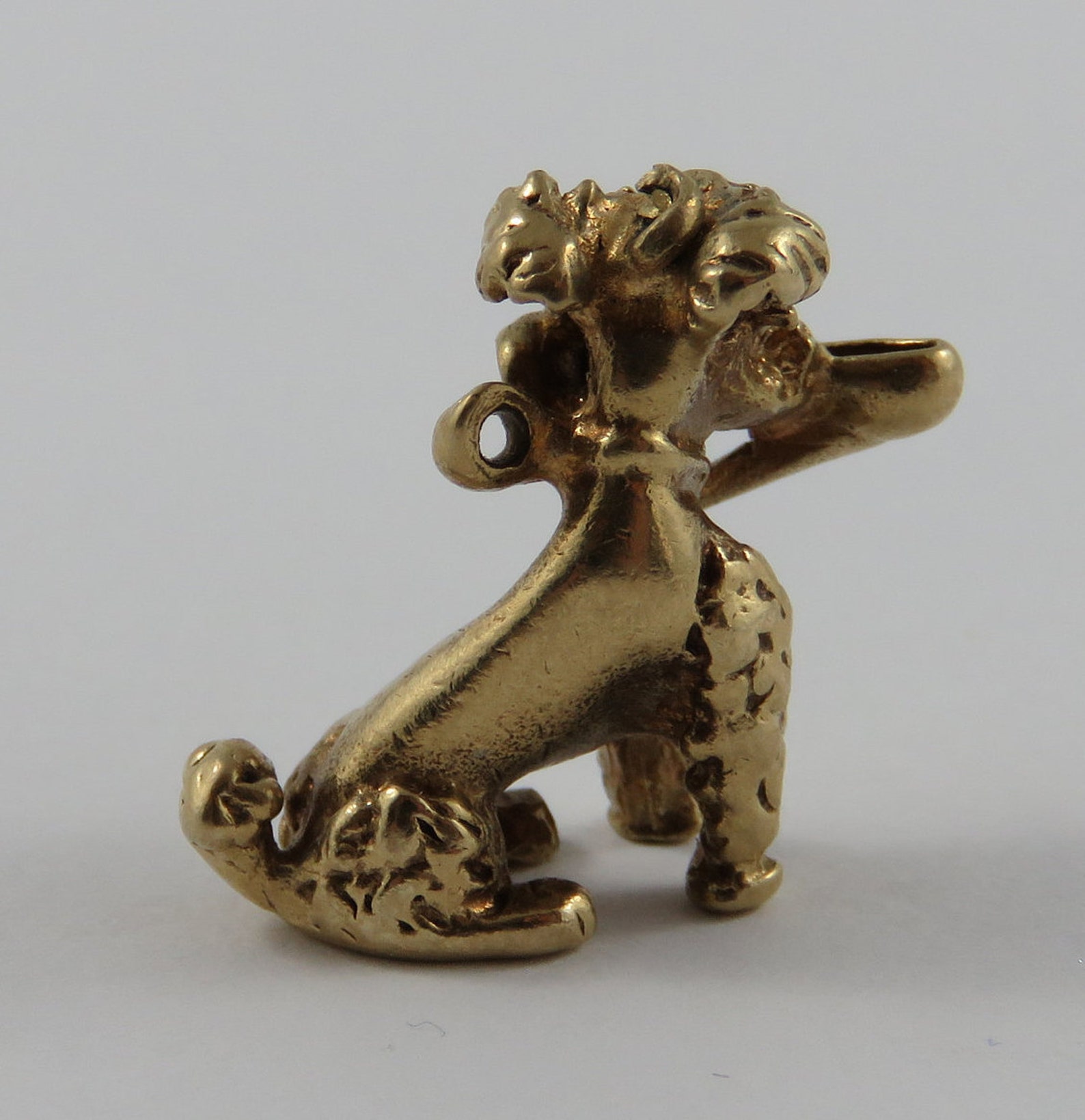 Poodle Holding High Heel Shoe in His Mouth 10K Gold Vintage - Etsy