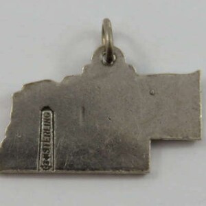 Map of Nebraska State Sterling Silver Vintage Charm for Bracelet - Etsy