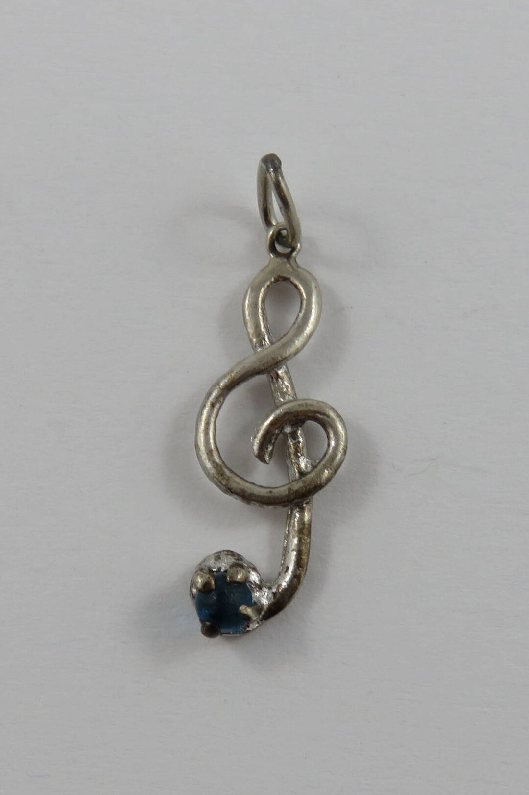 Treble Clef With Turquoise Stone Sterling Silver Vintage Charm for ...