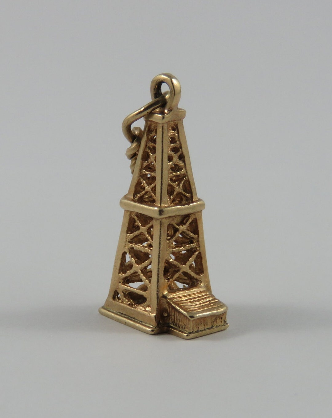 Oil Rig 10K Gold Vintage Charm for Bracelet - Etsy