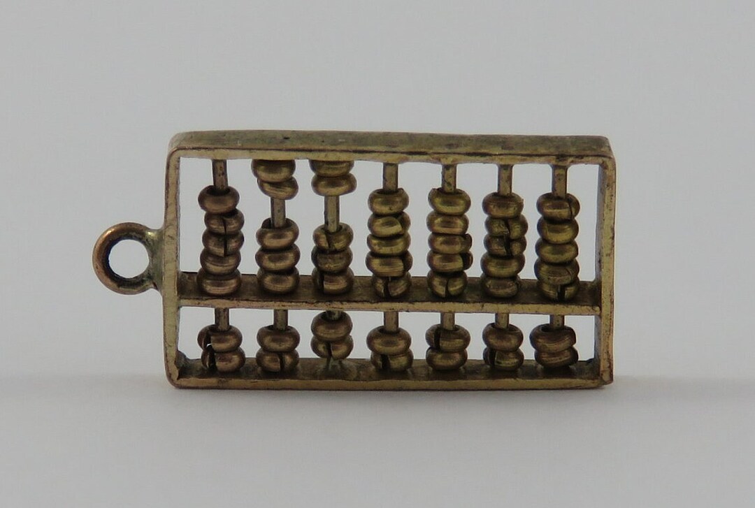 Abacus Mechanical 14K Gold Vintage Charm for Bracelet - Etsy
