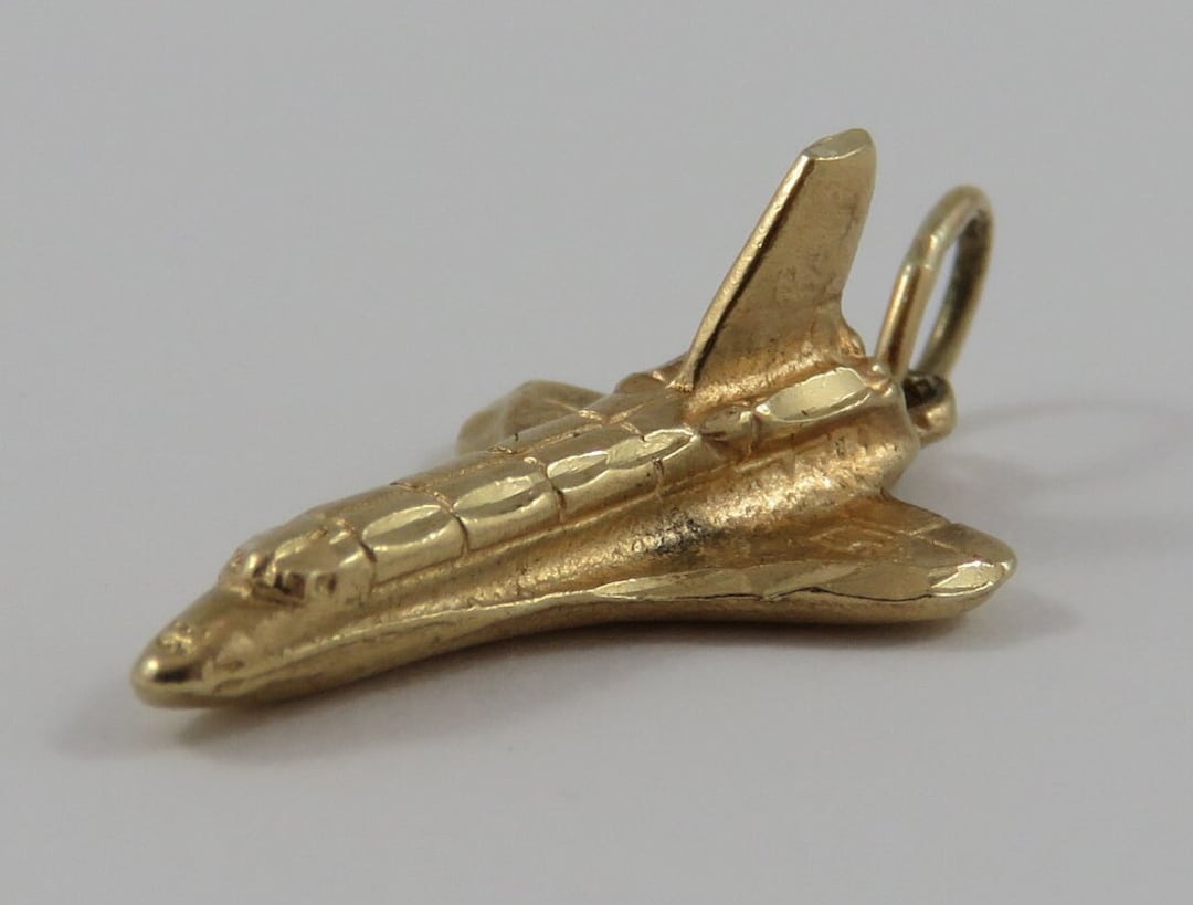 Space Shuttle 14K Gold Vintage Charm for Bracelet - Etsy