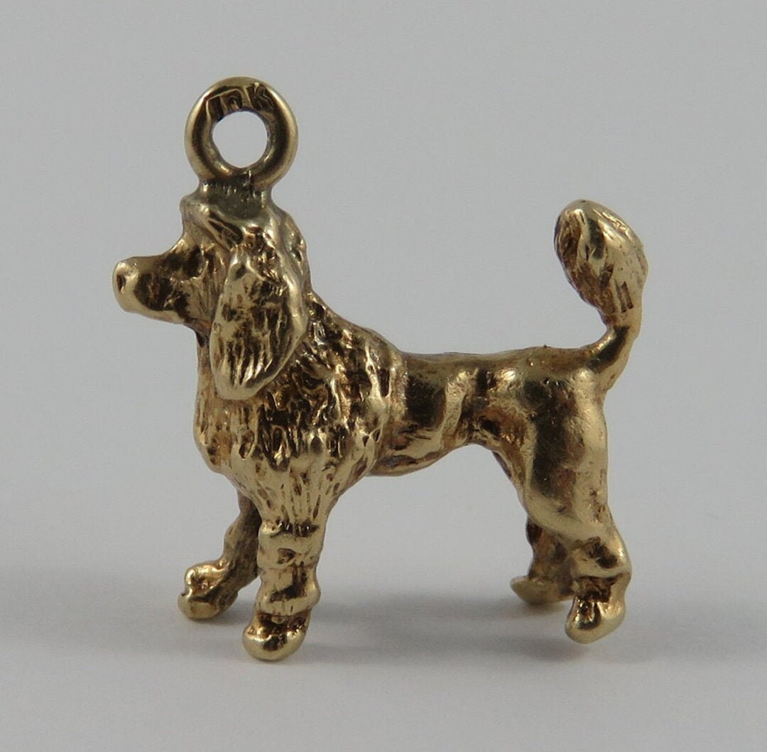 Poodle 10K Gold Vintage Charm for Bracelet - Etsy
