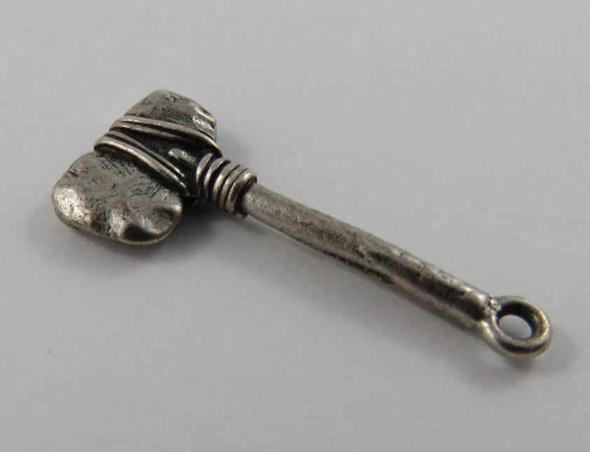 Man Made Stone Wire Axe Silver Vintage Charm for Bracelet - Etsy
