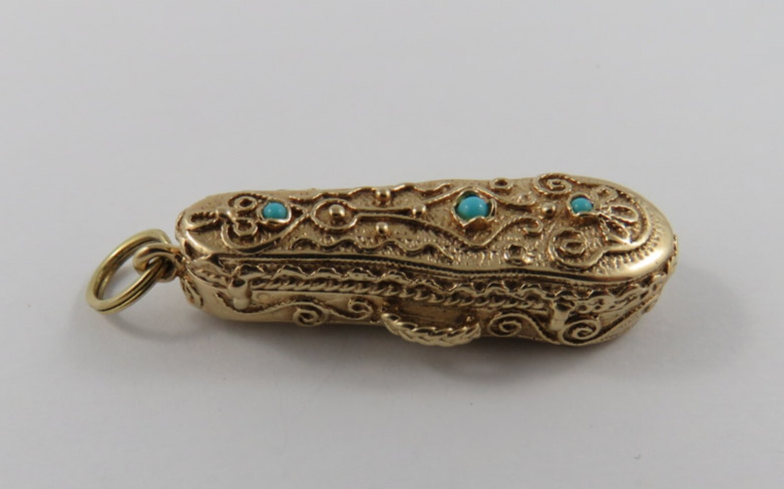 Violin Case With Turquoise Stones Mechanical 10K Gold Vintage | Etsy