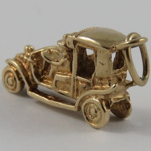 Old Fashioned Car With Driver 9K Gold Vintage Charm for Bracelet - Etsy