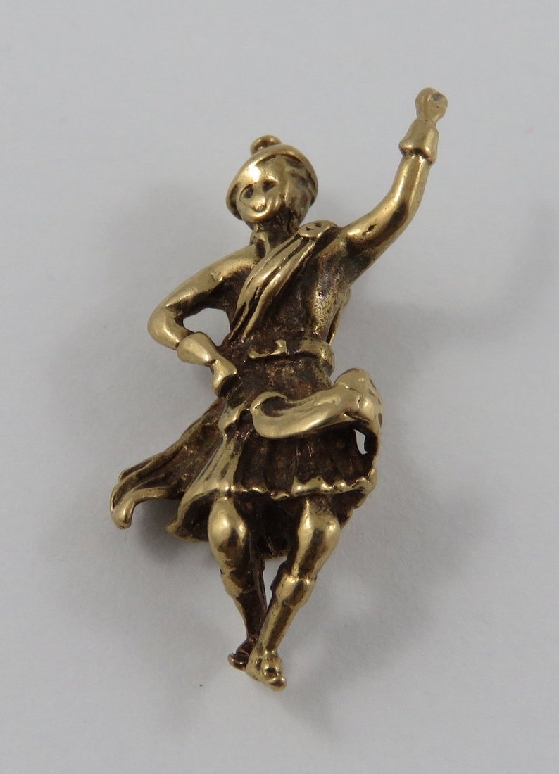 Scottish Dancer 9K Gold Vintage Charm for Bracelet | Etsy