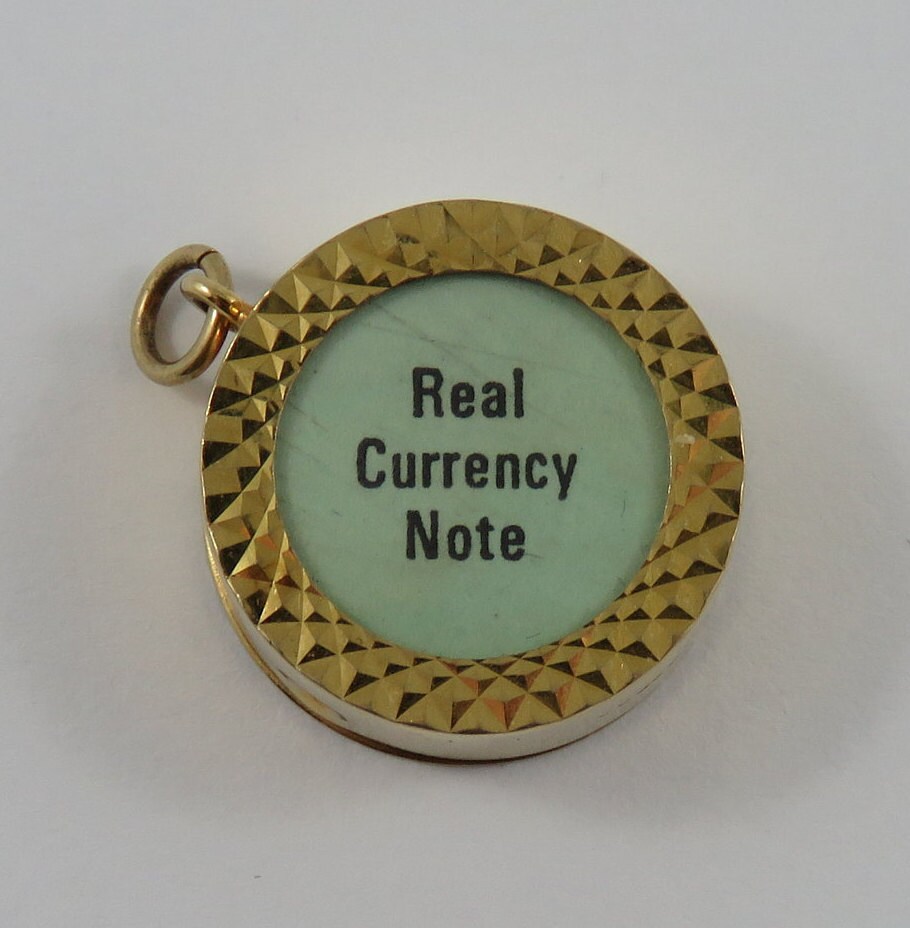 1 Pound Note In Round Holder Real Currency Note 9K | Etsy