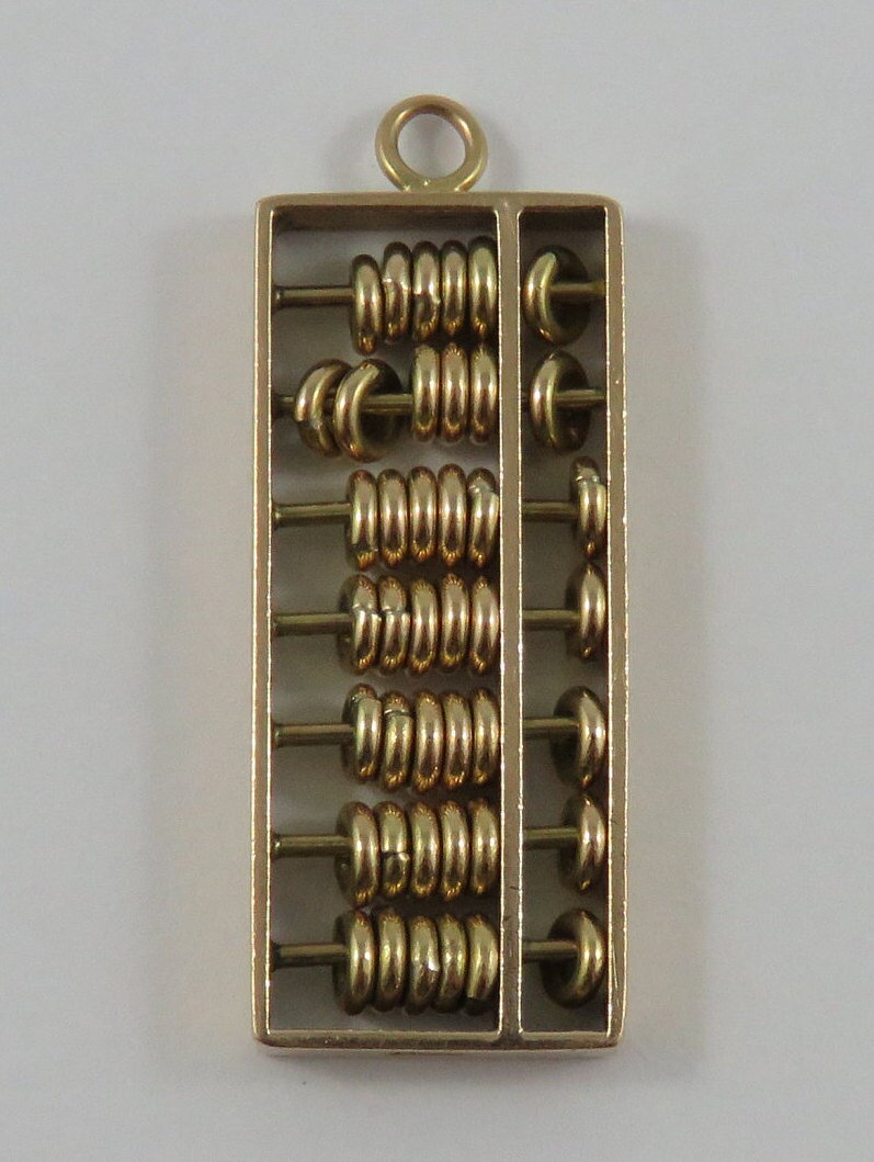 Large Abacus Mechanical 14K Gold Vintage Charm For Bracelet | Etsy