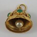 Large Ringing Bell With Green & White Stones Mechanical 18K Gold ...