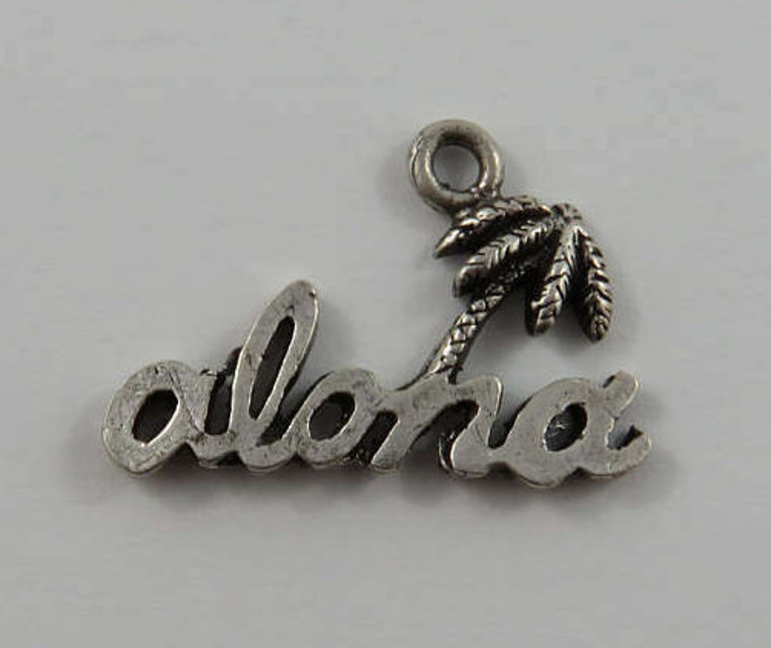 Aloha Palm Tree Sterling Silver Vintage Charm for Bracelet - Etsy