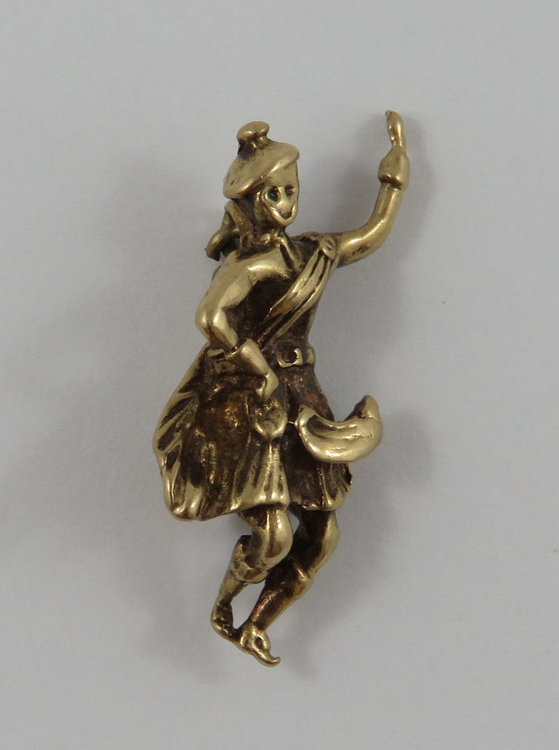 Scottish Dancer 9K Gold Vintage Charm for Bracelet | Etsy