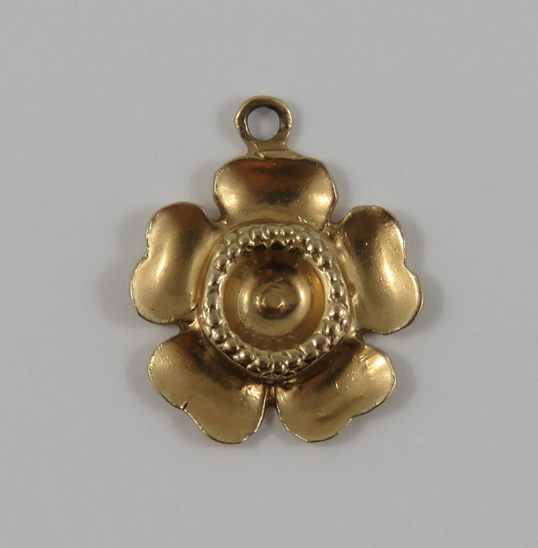 Flower 18K Gold Vintage Charm for Bracelet - Etsy