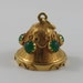 Large Ringing Bell With Green & White Stones Mechanical 18K Gold ...